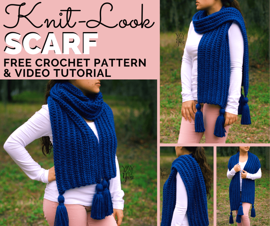 Knit-Look Crochet Scarf | Free Crochet Pattern by Yay For Yarn - Yay ...