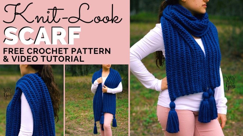 Knit-Look Crochet Scarf | Free Crochet Pattern by Yay For Yarn - Yay ...