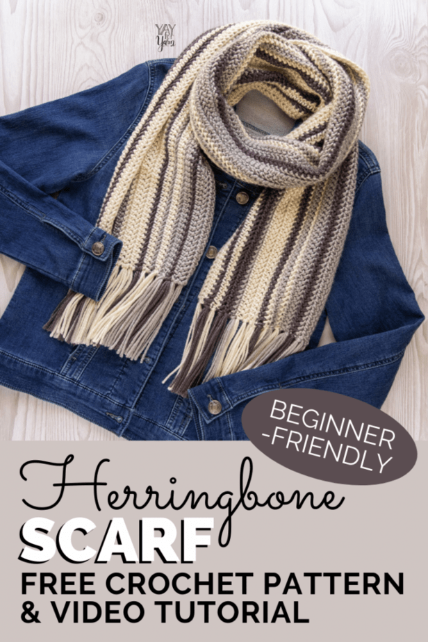 Herringbone Scarf - FREE Striped Scarf Crochet Pattern by Yay For Yarn ...