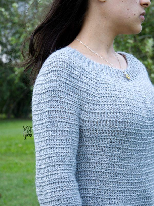 Round Yoke Sweater - FREE Crochet Pullover Pattern by Yay For Yarn ...