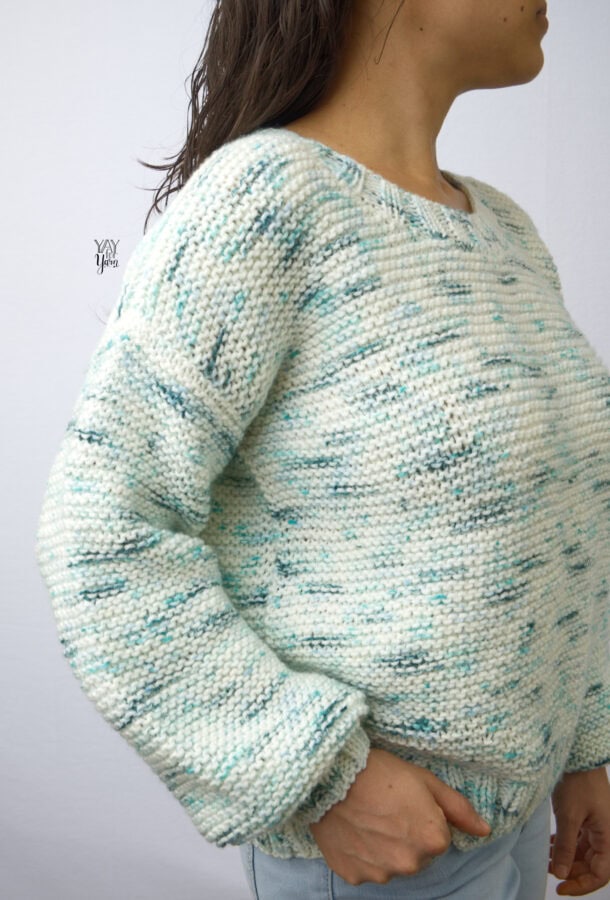 Basic Knit Pullover - Free Sweater Knitting Pattern - Yay For Yarn