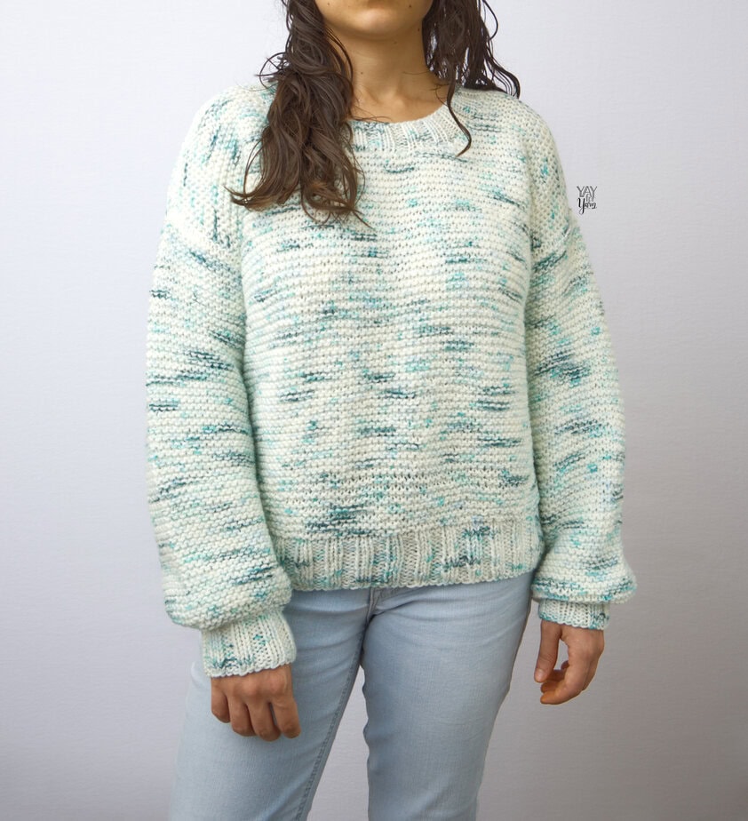 Basic Knit Pullover - Free Sweater Knitting Pattern - Yay For Yarn
